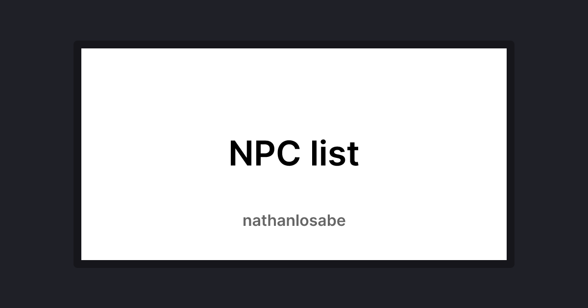 NPC list